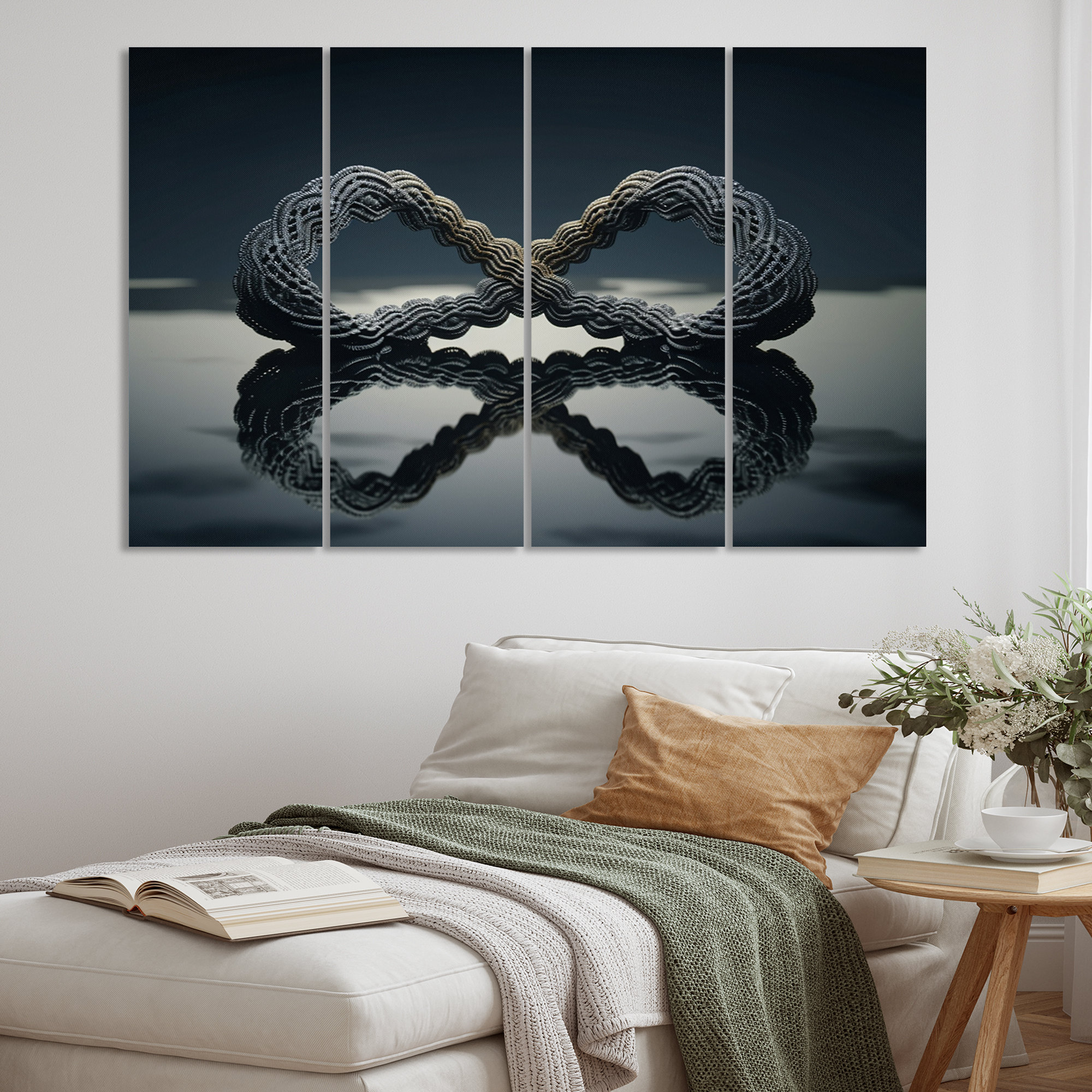 Ebern Designs Quantum Infinity Futuristic 3D - 4 Piece Wrapped Canvas Print | Wayfair